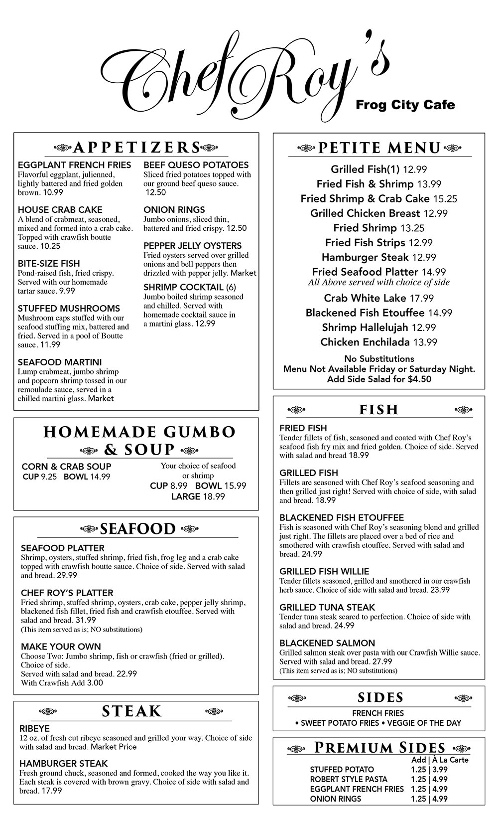 Chef Roy's Frog City Cafe